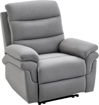 HOMCOM Relaxsessel mit Liegefunktion Verstellbares Einzelsofa 165° neigbar Liegesessel Fernsehsessel Ruhesessel für Wohnzimmer Schlafzimmer mit Leinen-Touch 