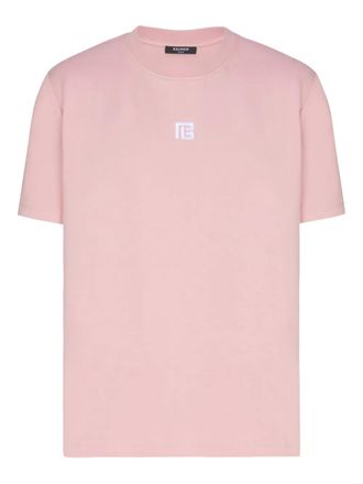 Balmain logo-embroidered T-shirt - Rosa
