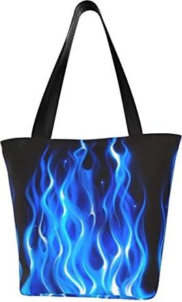AOOEDM Tote Bag The Blue Flame Shopping Bags Small Reusable Market Bag Beach Tote Bags Travel Totes