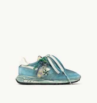 Autry BASKETS REELWIND SUPER VINTAGE EN DAIM ET NYLON BLANC ET SPACE