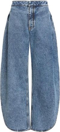 Alaia Femme, Jeans, Bleu, Taille: 36 FR Petal Denim Pants