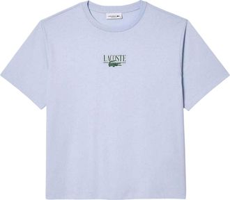 Lacoste T-Shirt f&uuml;r Damen, Baumwolle, leger (Blau)