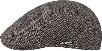 Stetson Casquette Texas Wool Herringbone Homme - Made in The EU pour lhiver Laine avec Visiere, Doublure Automne-Hiver - XL (60-61 cm) Gris