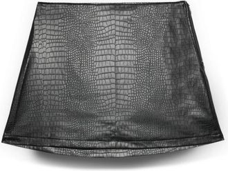 Fiorella Rubino Femme, Jupes, Noir, Taille: 44 FR Mini-jupe Effet Crocodile