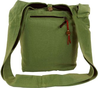Guru Shop Sadhu Bag, Goa Tasche, Schulterbeutel - Gr&uuml;n, Unisex - Erwachsene, Baumwolle, 35x37x20 cm