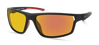Timberland Homme TBA9271 Lunettes de Soleil, légères et décontractées, Forme rectangulaires, Verres polarisés fumés, Mat, Noir Mate, 63