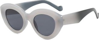 Generic Lunettes de soleil surdimensionnées à monture épaisse oeil de chat pour femme vintage noir lunettes de soleil féminines UV400 nuances, Gris gelé, Tail