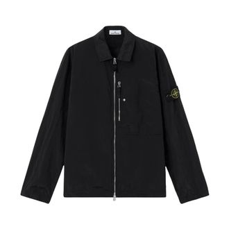 Stone Island Homme, Vestes, Noir, Taille: XL Nylon Metal Overshirt