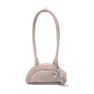 Self Portrait Suede Mini Schultertasche - - Bags - Damen - Grau - ONE SIZE