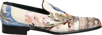 Dolce & Gabbana Homme, Chaussures, Multicolore, Taille: 44 EU Sequin Embroidered Mocassins