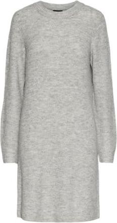Pieces PCELLEN LS O-Neck Knit Dress Noos BC Robe, Gris Clair chiné, S Femme