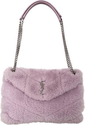 Saint Laurent Hobo Bags - Saint Laurent Loulou Puffer Small Shearling Should - Gr. unisize - in Orange - f&uuml;r Damen