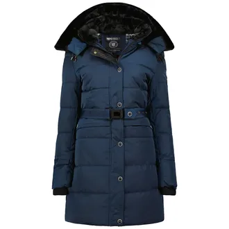 Geographical Norway Damen Winter Jacke Mantel Parka Steppjacke Steppmantel Wintermantel, Farbe:Navy, Gr&ouml;&szlig;e:XXL 44