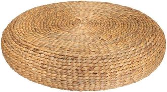 PEGANE Pegane - Pouf en jacinthe deau tress&eacute; coloris naturel - Diam&egrave;tre 55 x Hauteur 14 cm