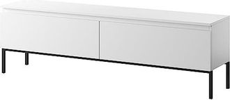 Selsey TV Schrank Board Sideboard Fernsehtisch Fernsehschrank Mit Schränken 150 cm Schwarze Beine Weiß Bemmi