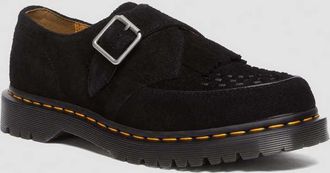 Dr. Martens Suède Ramsey Wildleder Kiltie Buckle Creepers Schuhe in Schwarz, Größe: 36