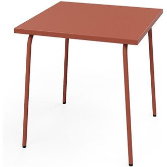 Vente-Unique Table de jardin carr&eacute;e L.70 cm en m&eacute;tal - Terracotta - MIRMANDE de MYLIA