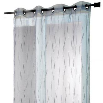 HOME MAISON Homemaison HM698846729 Organza-Vorhang Cantello, Stickerei-Motiv Reisigzweige, 140 x 240 cm, Grau