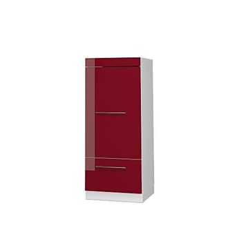 Vicco Armoire Micro-Ondes Fame-Line, Rouge Bordeaux Haute Brillance, 60cm