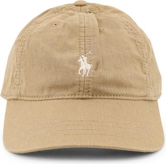Polo Ralph Lauren Homme, Accessoires, Beige, Taille: ONE Size Casquette de baseball en lin