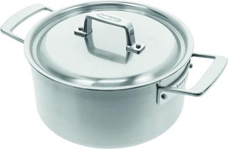 Demeyere Demeyere Essential 5 Hochwertiger Kochtopf fuer Induktion und alle anderen Herdarten, Topf mit Deckel aus pflegeleichtem 5-lagigem Edelstahl mit 30 Ja