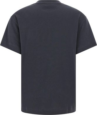 Brunello Cucinelli Cotton Jersey with Shiny Tab Detail T-shirt - Navy