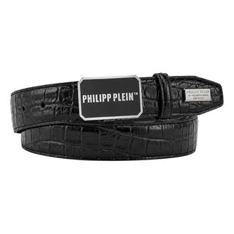 Philipp Plein Homme, Accessoires, Noir, Taille: 85 CM Ceinture Cocco
