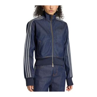 adidas Femme, Sport, Bleu, Taille: 42 FR Firebird Denim Track Top