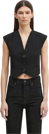Fiorucci Femme, Vestes, Noir, Taille: 38 FR Gilet Brod&eacute;