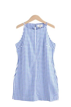 Next Minikleid &Auml;rmelloses Mini-Stretchkleid aus Leinengemisch (1-tlg)