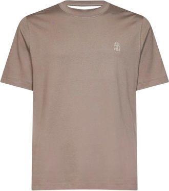 Brunello Cucinelli T-shirt en coton imprim&eacute; logo - Homme - Tops - Brun - Taille: S