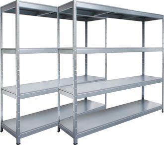 Schulte Regalwelt Schulte Rregalwelt Steck Weitspann-/ Schwerlastregal 2er Set - 4 Fachböden, 180x183x50 cm (HxBxT), verzinkt