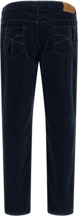 Brunello Cucinelli Pure Cotton Corduroy Trousers - Navy