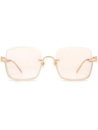 Gucci lunettes de soleil &agrave; monture carr&eacute;e - Or