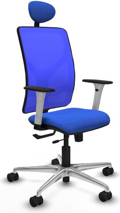 Piqueras y Crespo Schreibtischstuhl mit wei&szlig;en und schwarzen Armlehnen, h&ouml;henverstellbarer Lendenwirbelst&uuml;tze und festem Kopfteil, ausgestattet mit Syncro/Traslack. Bla