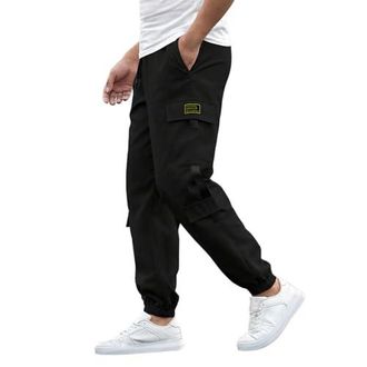Generic Pantalon cargo pour homme - Noir - Stretch - Pantalon de yoga baggy - Pantalon de jogging slim - Pantalon de travail - Pantalon de randonn&eacute;e - Pantalo