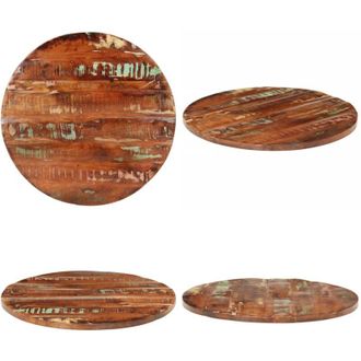 vidaXL Vidaxl - Tischplatte &oslash; 80x1,5 cm Rund Altholz Massiv - Holztischplatte - Altholz Tischplatte - Vintage Tischplatte - Rustikaler Tisch - Esstisch