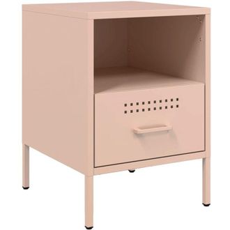 vidaXL Nachttisch Rosa 36x39x50,5 cm Stahl Vidaxl