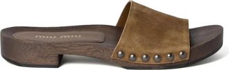 Miu Miu Faded-suede Clogs