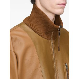 Maison Margiela Calf Leather Bomber Jacket - Brown