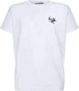 Les Hommes Homme, Tops, Blanc, Taille: L T-shirt Logo