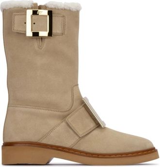 Roger Vivier Femme, Chaussures, Brun, Taille: 41 EU Bottines en daim &agrave; boucle