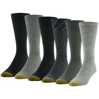 Gold Toe Herren Cambridge Crew, 6-Pairs Socken, Heather Assorted, Large (6er Pack)
