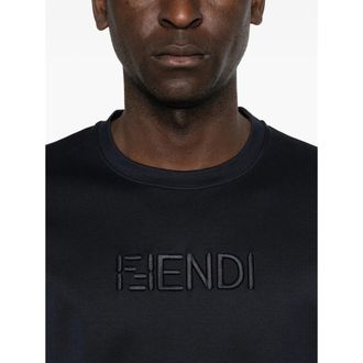 Fendi Embroidered Logo T-Shirt - Black