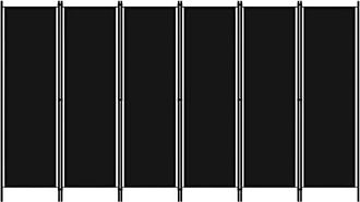 vidaXL Cloison de Séparation 6 Panneaux Séparateur de Pièce Diviseur Ecran dIntimité Paravent Chambre à Coucher Maison Intérieur Noir 300x180 cm