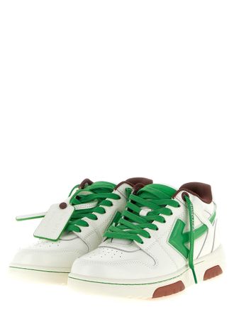 Off-white Mens Bicolor Leather Athletic Sneakers