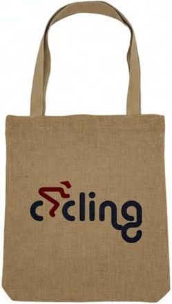 Fabulous Sac Shopping Tote Bag Aspect Lin - Cycling V&eacute;lo France Cyclisme Tour Course Route - Sac de Courses Toile Epaisse 360g Beige Naturel Cabas Port&eacute; Epaule