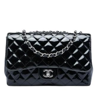 Chanel Sac bandouli&egrave;re matelass&eacute; en cuir verni Pre-owned - Femme - Pre-owned - Noir - Taille: ONE Size