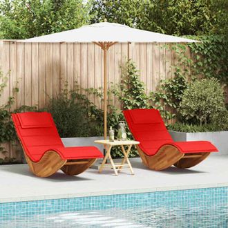 vidaXL Sonnenliege 2 pcs Braun 60 x 154 x 74cm Massivholz Akazie vidaXL