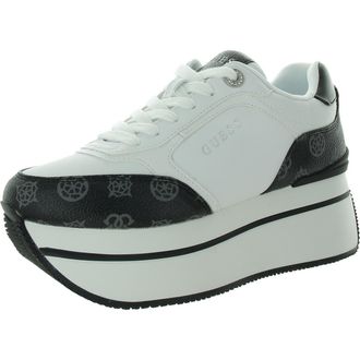 Guess Damen Camrio Sneaker, White/Black Logo 142, 38.5 EU